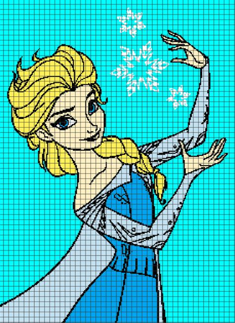 Elsa Frozen Chart Graph And Row By Row Written Crochet Instructions 10