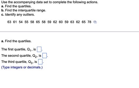 Solved Use The Accompanying Data Set To Complete The Chegg