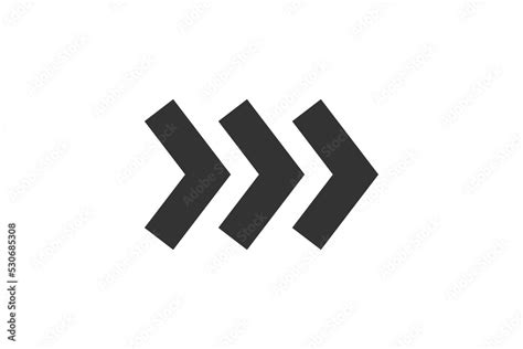 Right Arrow Icon Triple Arrow Symbol Set In Png Flat Style Stock