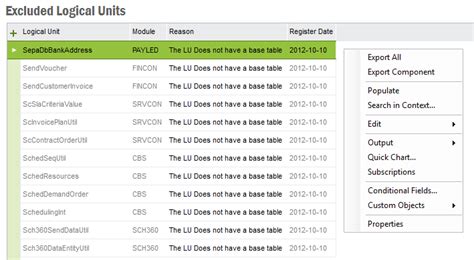exclude logical units from having custom fields