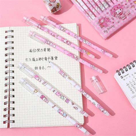 12pcs Box Sanrio Mymelody Kuromi Cinnamoroll Erasable Pen 0 5mm Blue