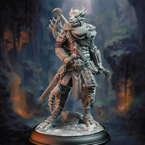 Zandoril Dragonborn Drakewarden Ranger Rogue Miniature D D DnD