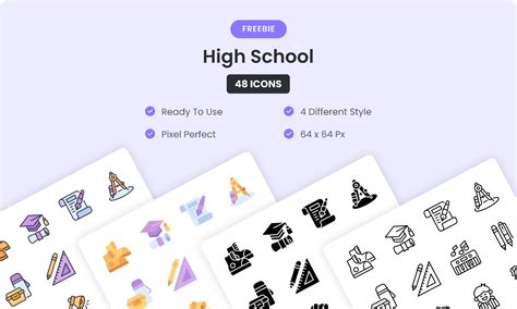 High School Icons Set Figma