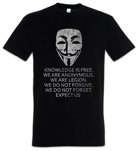 Knowledge Is Free T Shirt Guy We Are Fawkes Anonymous Computer Science Hacker 2019 Designs Mens