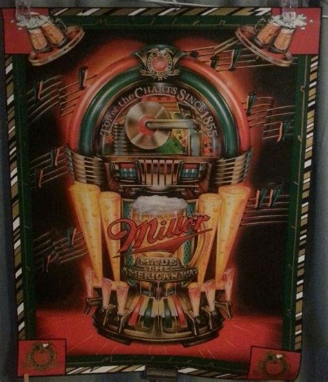 Vintage Miller Beer Poster ~ Jukebox David Mcmacken Art ~ Top Of The