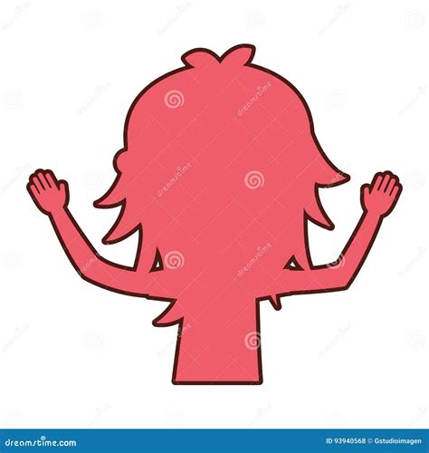 Jong Avatar Van Het Vrouwensilhouet Karakter Vector Illustratie