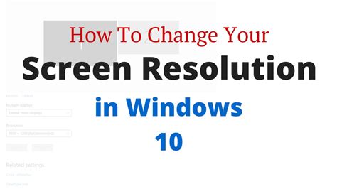 How To Change Your Screen Display Resolution In Windows 10 YouTube