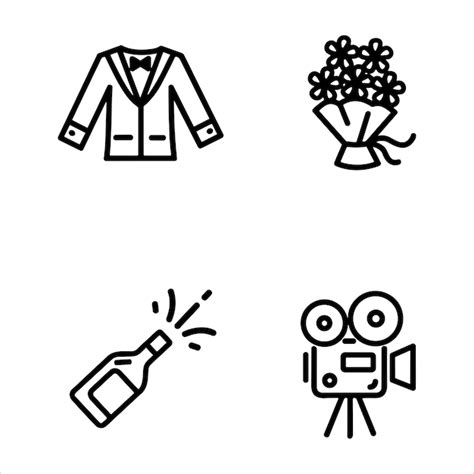 Conjunto De Iconos De Línea De Mujer Vector Premium