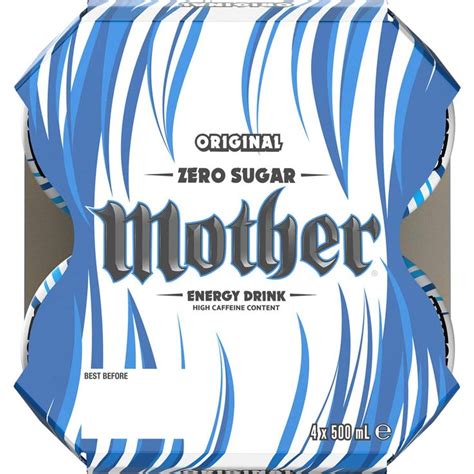 Mother Zero Sugar Original Energy Drink 500ml X4 Pack Mother Energy
