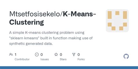 GitHub Mtsetfosisekelo K Means Clustering A Simple K Means Clustering Problem Using Sklearn