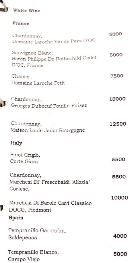 Q Bar Menu Menu For Q Bar Hilton Chennai Chennai