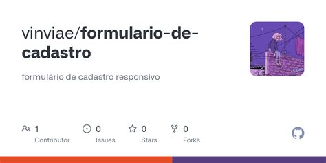 Github Vinviaeformulario De Cadastro Formulário De Cadastro Responsivo