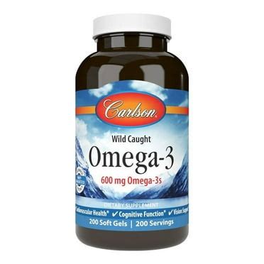 Carlson Elite Omega-3 Gems Natural Lemon 800mg - 60 Softgels - Walmart.com