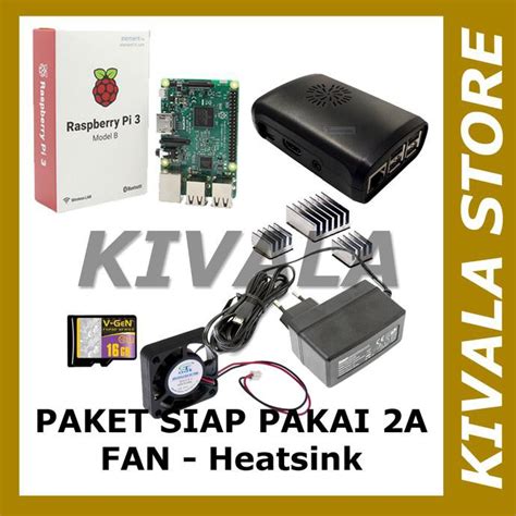 Jual Paket Siap Pakai Raspberry Pi 3 Full Fan Heatsink 2a Shopee