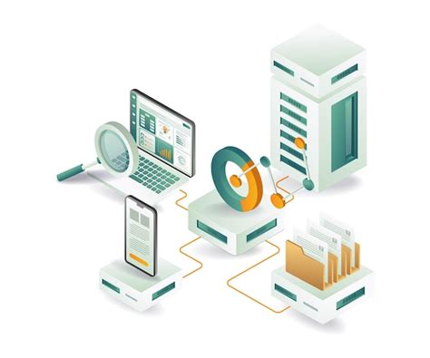 Data Analysis Server Computer Network Premium Ai Generated Vector
