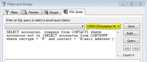 creating groups from sql query results the goldmine presidio crm blog