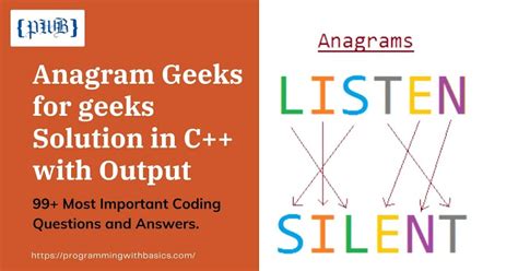 Anagram Geeks For Geeks Solution In C With Output
