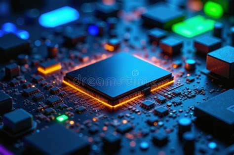 A Sharp Close Up Of A High Performance Semiconductor Chip With Gold Circuitry Generated Ai