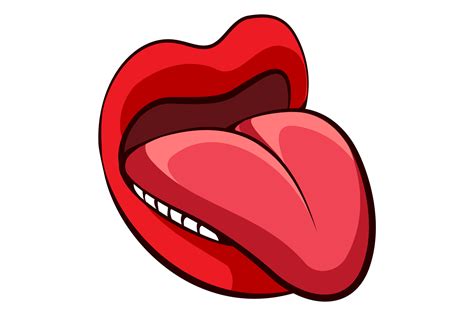 Sexy Female Lips With Tongue Out Cartoo Graphic By Vectortatu
