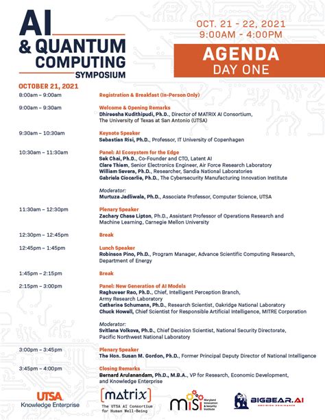 Ai And Quantum Computing Symposium Matrix The Utsa Ai Consortium For