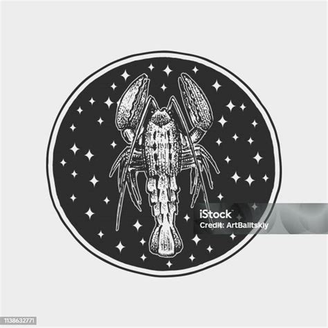 Ikon Zodiak Cancer Horoskop Astrologi Dengan Tanda Templat Kalender