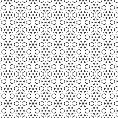 Black And White Geometric Seamless Pattern With Small Star Shaped Circles