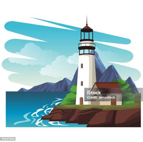燈塔與 Beautilful 景觀向量圖形及更多保安圖片 保安 光 名勝古蹟 Istock