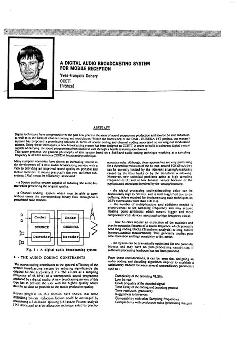 Pdf A Digital Audio Broadcasting System For Mobile Reception