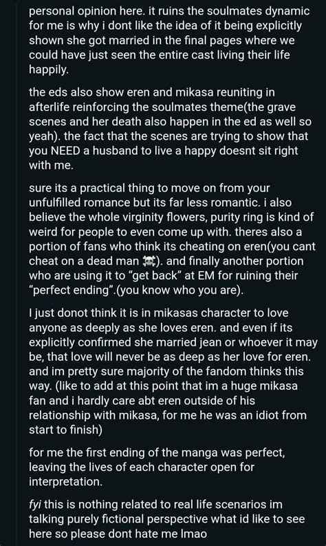 The Perfect Post Over Mikasa Moving On Rattackontitan