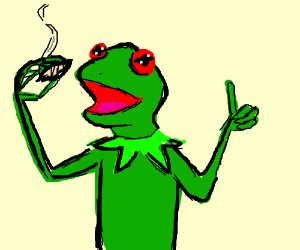 Kermit The Frog Loves Smoking Drawception