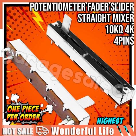 Potentiometer Fader 10k Ohms 4k 4 Pins Slider Straight Mixer Heavy Duty