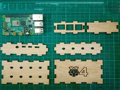 Raspberry Pi 4 Case Wooden Shell Box Template Laser Cut File Vectors File