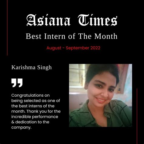 Karishma Singh On Linkedin Opportunity Asianatimes Internship