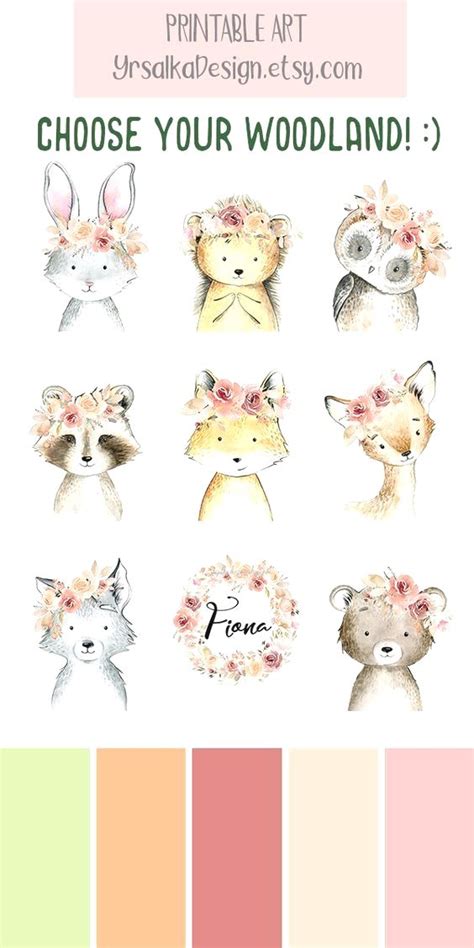 Woodland Animals Nursery Wall Art Prints Set Of 6 Unframed 8x10s Artofit
