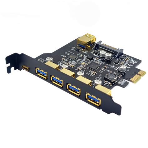 PCIE USB Expansion Card PCI Express X1 To USB Type C 4 Port External