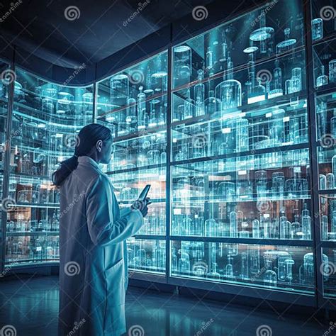Dedicated Scientist Conducting Advanced Research In A High Tech Laboratory Environment Stock