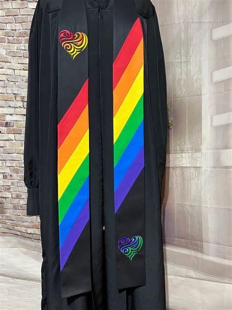 Rainbow Wedding Funeral Lgbtq Officiant Clergy Stole With Rainbow