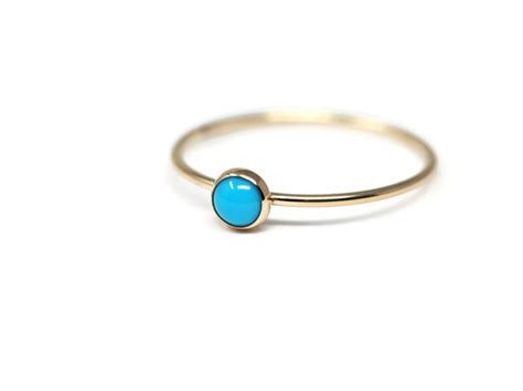 4mm Sleeping Beauty Turquoise 14k Gold Filled Skinny Ring Sizes 5 8 By