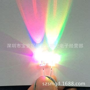 发光二极管5mm七彩慢闪无边 RGB自闪F5七彩LED灯珠慢闪 直插LED灯 阿里巴巴