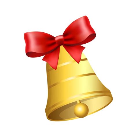 Premium Vector Realistic Golden Jingle Bell Christmas Decoration