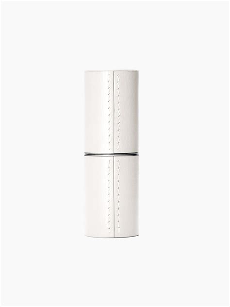 White Leather Lipstick Case The Go To