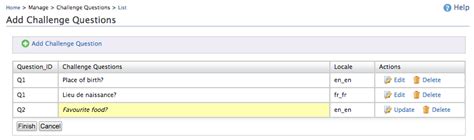 Managing Challenge Questions Wso2 Identity Server Documentation