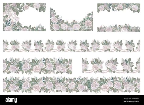 Floral border illustrated Banque de photographies et dimages à haute