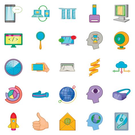 Data Transfer Icons Set Cartoon Style 8848698 Vector Art At Vecteezy