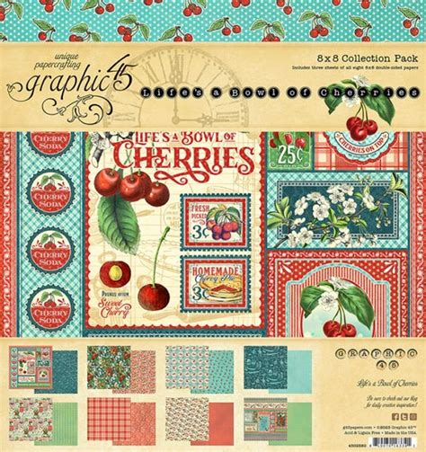 Graphic 45 Lifes A Bowl Of Cherries 8×8 Collection Pack Etsy