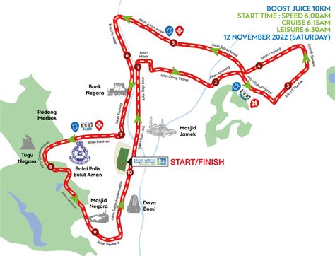 Kuala Lumpur Standard Chartered Marathon KLSCM 2022 Road Closures