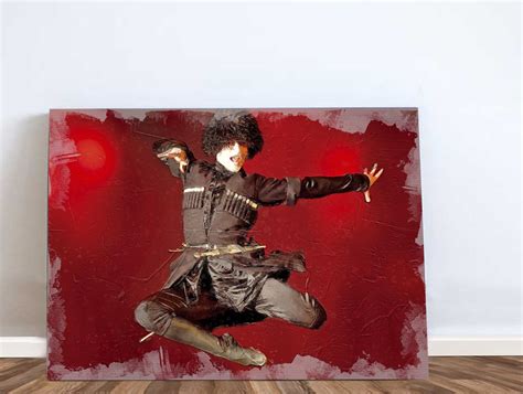 Circassian Dancer Circassian Warrior Cherkes Dancer Canvas Wall Art Etsy