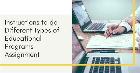 Instructions To Do Different Types Of Educational Programs Assignment Web Widget