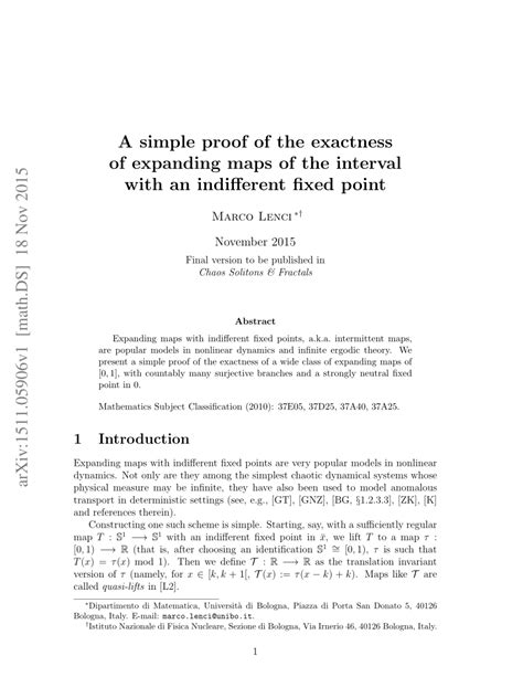 pdf a simple proof of the exactness of expanding maps of the interval