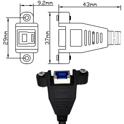 Usb 30 Type B Male To B Female Panel Mount Extension Cable For Printe
